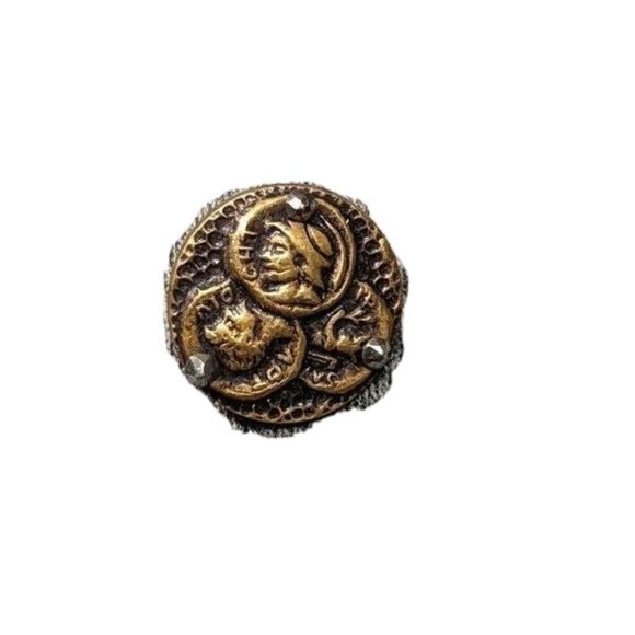 Vintage America | Art | Roman Or Greek Coins Old Button 3 Depictions ...